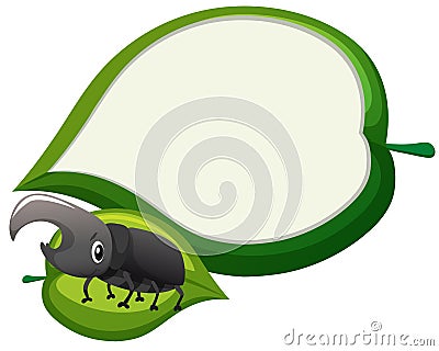 Border Design With Beetle On Leaf Vector Illustration | CartoonDealer ...