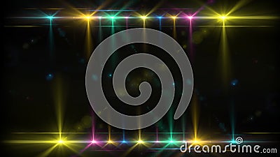 Border Of Lights From A Stage Stock Video - Video of decoration, beam ...