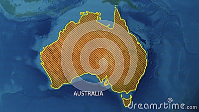 Borders of the Country of Australia on the Map Stock Video - Video of ...