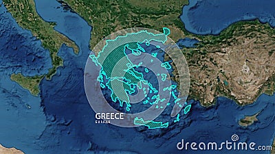 Borders of the Country of Greece on the Map Stock Video - Video of ...