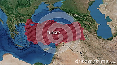 Borders of the Country of Turkey on the Map Stock Footage - Video of ...