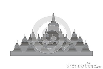 Borobudur Indonesia Temple Cartoon Vector | CartoonDealer.com #299780431