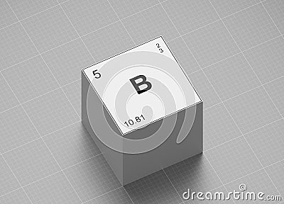 Boron Element Symbol, From Periodic Table On White Cube On Milimeter ...
