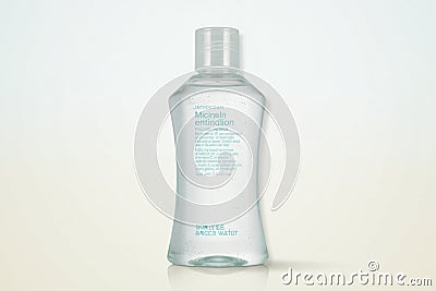 Bottle Of Gentle Micellar Cleansing Water With Fresh Label Stock Image ...