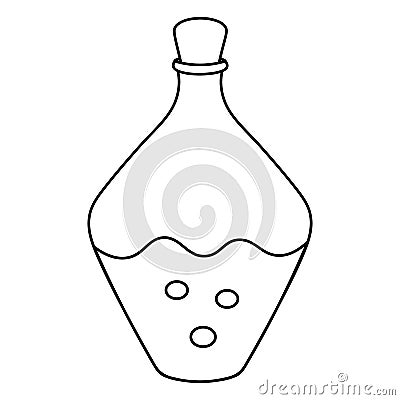 A Bottle With A Magic Elixir. Sketch. Vector Illustration. Coloring ...