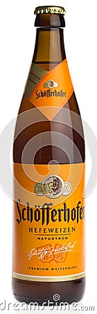 Bottle Of Schofferhofer White Wheat Beer Isolated On A White Background ...