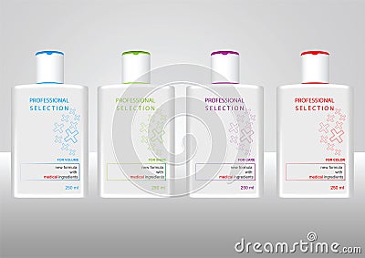Bottles With Sample Labels For Shampoo Stock Vector - Image: 45318890