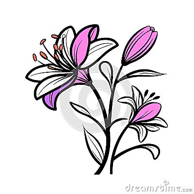 Boulevard Flower Bold Outline Design One Royalty-Free Illustration ...
