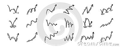 Bounce Effect Arrows Doodle Set. Manga And Comic Stile Arrow Design ...