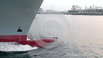 Container Ship Bow Pushing through the Ocean Stock Video - Video of ...