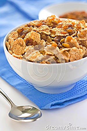 Bowl Of Cereal With Raisins Stock Image | CartoonDealer.com #7748131