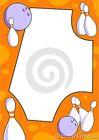 Bowling Border Cartoon Vector | CartoonDealer.com #100327