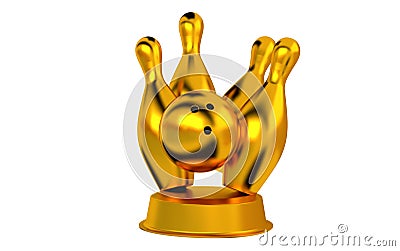 Bowling Golden Trophy Stock Illustration - Image: 84006547