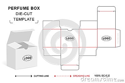 Perfume Box Die Cut Template, Packaging Die Cut Template, 3d Box ...