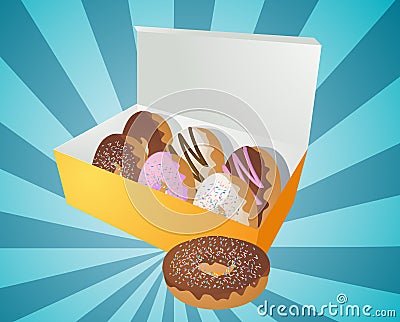 Box Of Donuts Illustration | CartoonDealer.com #6693409