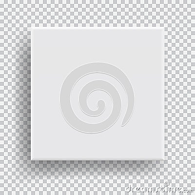 Box Top View With Shadow, Mock Up Model 3D. Cartoon Vector ...