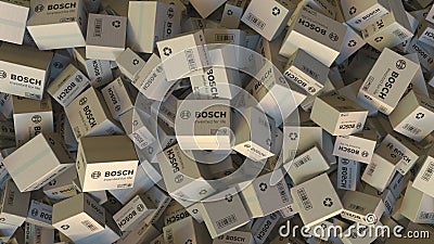 Boxes With BOSCH Logo. Editorial 3D Rendering | CartoonDealer.com ...
