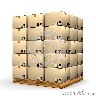 Boxes Stacked On Pallet Stock Illustration | CartoonDealer.com #25564666