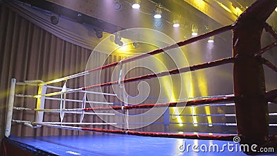 Boxing Ring In Lights Of Projectors Stock Footage - Video of fight ...