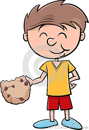 Boy With Cookie Cartoon Stock Vector - Image: 49806398
