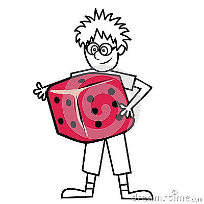 Boy And Dice Cartoon Vector | CartoonDealer.com #42255153