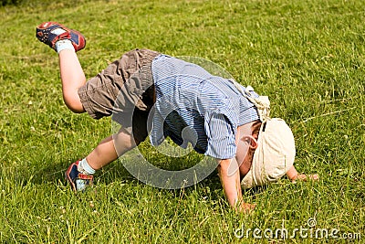 Boy Fall Down In Park Stock Photos - Image: 19874243