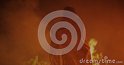 Boy and Girl Trapped in Fire Crying for Help Stock Video - Video of ...