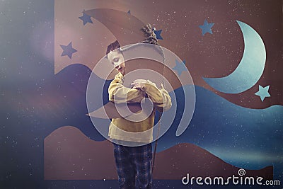Boy Hugging The Moon Royalty-Free Stock Image | CartoonDealer.com #83277640
