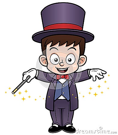Boy Magician Cartoon Vector Illustration | CartoonDealer.com #30463386