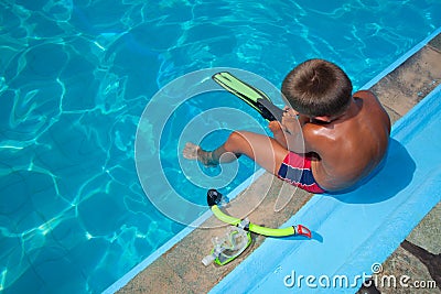 Boy Preparing To Dive Into Pool 2 Royalty Free Stock Image - Image ...