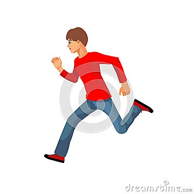 Vector Figure Of A Fast Running Teenage Boy In Profile | CartoonDealer ...