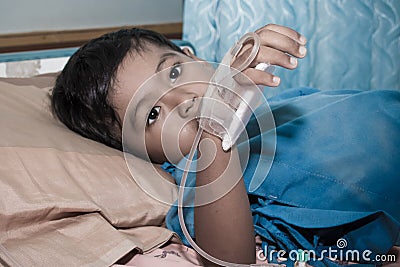 Boy Sick Lying On Patient Bed,hand In Saline Royalty-Free Stock Photo ...