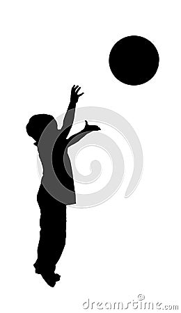 Boy Throwing Red Ball Over White Royalty-Free Stock Image ...