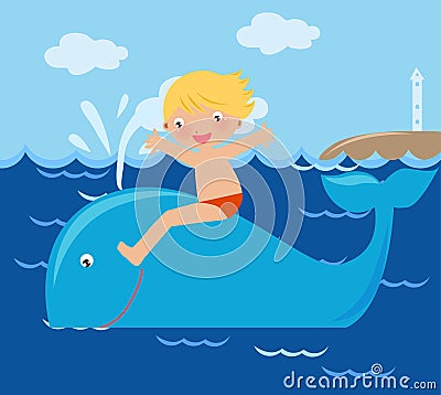 Boy And Whale Stock Photo - Image: 12072580