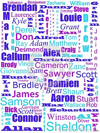 Boys Names Background Royalty Free Stock Image - Image: 36971736