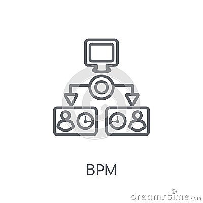 Bpm Linear Icon. Modern Outline Bpm Logo Concept On White Backgr ...