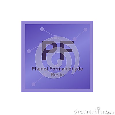 Vector Symbol Of Phenol Formaldehyde Resin PF Polymer On The Background ...