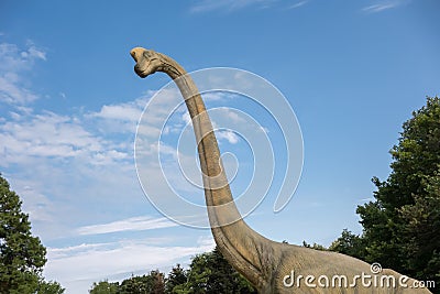 Brachiosaurus Realistic Model. Head Close Of Dinosaur Stock Photography ...