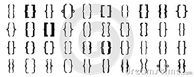 Bracket Parenthesis Icons Set. Different Types Of Brackets And ...