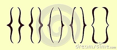 Bracket Parenthesis Vector. Linear Shape Icon For Text. Typographic ...