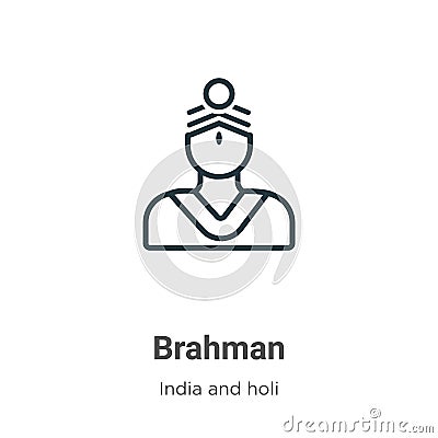 Brahman Outline Vector Icon. Thin Line Black Brahman Icon, Flat Vector Simple Element ...