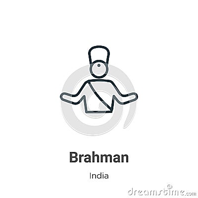 Brahman Outline Vector Icon. Thin Line Black Brahman Icon, Flat Vector Simple Element ...