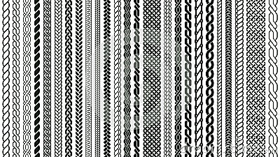 Braid Seamless Borders. Braided Nautical Plaits, Knotted Braids ...