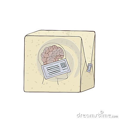 Brain Drain Problem. Cartoon Vector | CartoonDealer.com #160526239