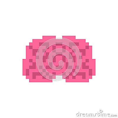 Brain Pixel Art. Human Internal Organs 8 Bit. Pixelate Anatomy 1 ...