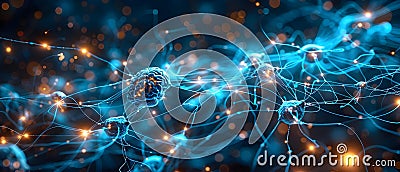 Brain's Minimalist Symphony: Neurons Dance In Complex Harmony. Concept ...