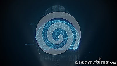 Brain Scan Technology. 3D Animation of Human Brain. Artificial ...