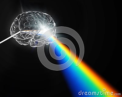 A Brain Shaped Prism Dispersing White Light Royalty Free Stock Photos ...