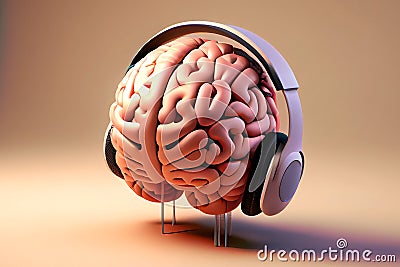 A Brain Wearing Headphones, Representing The Power Of Music To ...