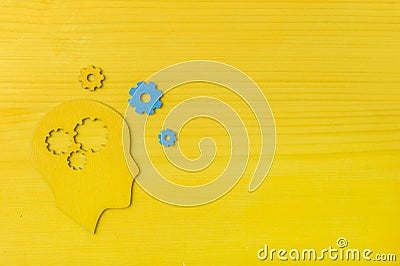 Brain Works Concept. Thinking, Creativity Concept Of The Human Head ...